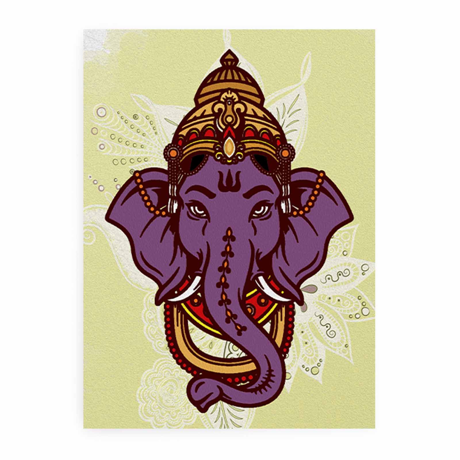 Ganesha Purple Face Painting Art Print. | Canvas Direct