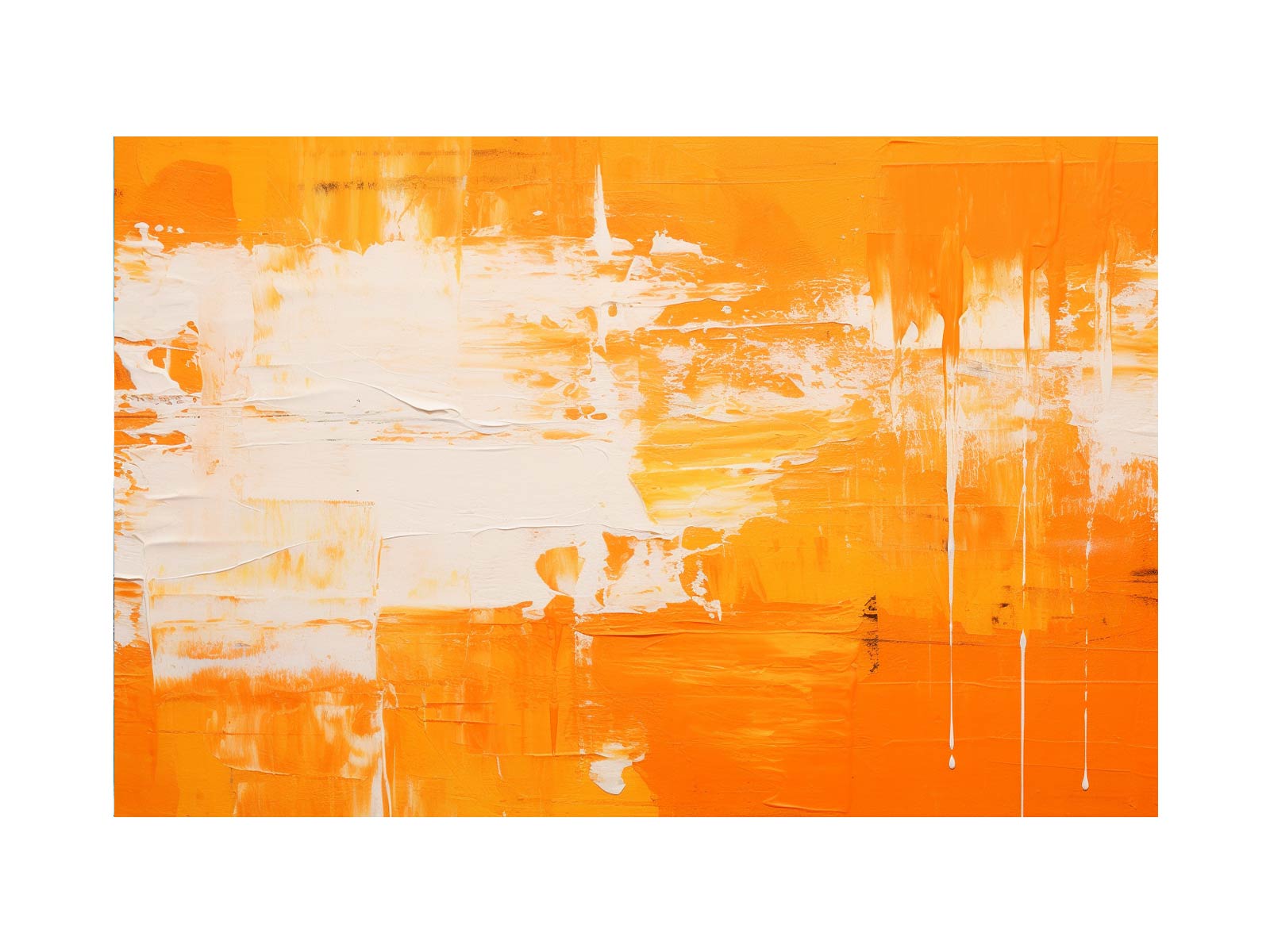 Orange White Lines Painting | Canvas Direct