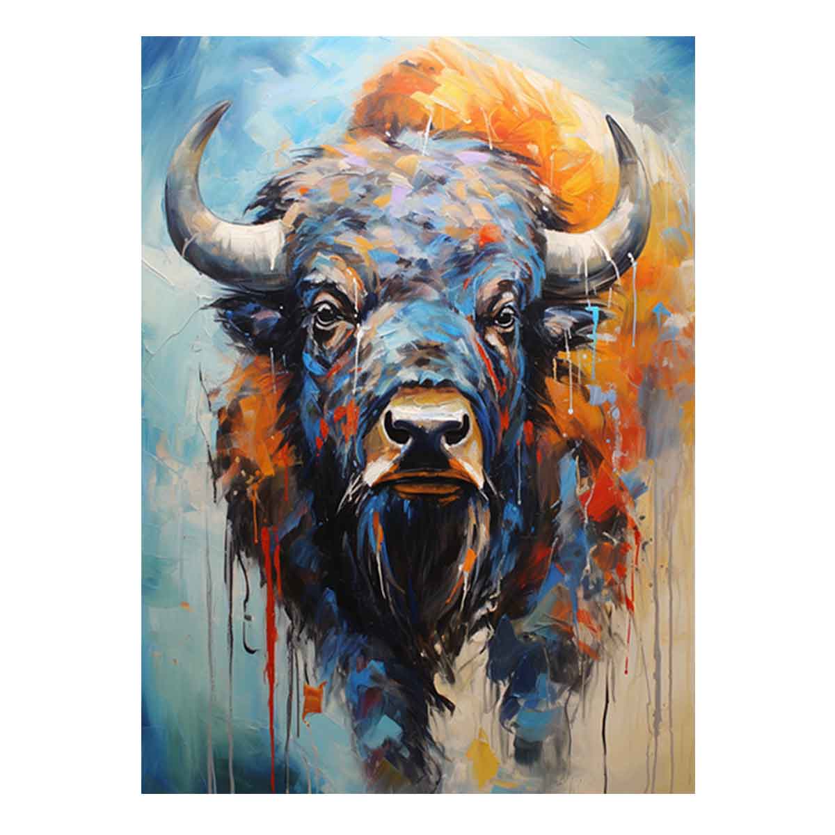 Modern Buffalo Art Painting | Canvas Direct